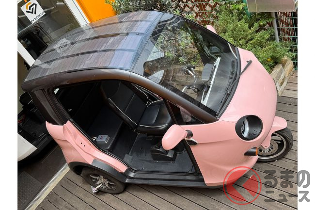 新車98万円で「3人乗り」！ 新型「凄い小さいクルマ」発売！ 全長2.2mで「丸目2灯顔」採用！ 「普通免許」で公道も走れる"画期的マシン" EVジェネシス「スリールオータ」3輪EV発売 ...